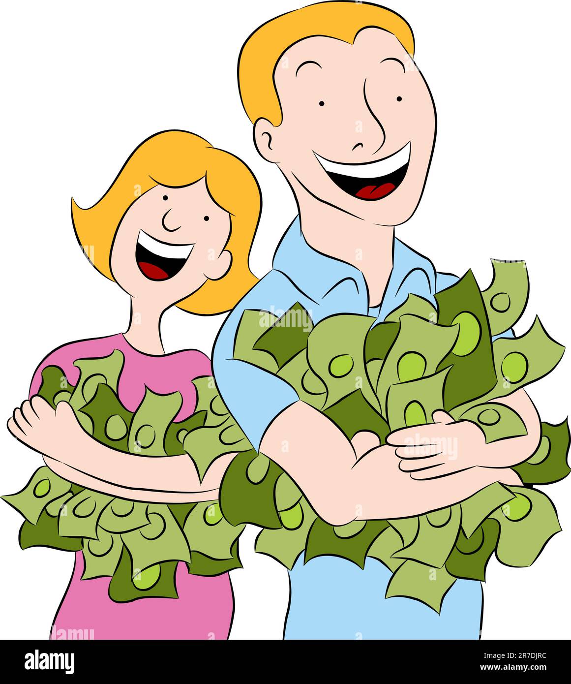 An image of a people holding money in their arms Stock Vector Image ...