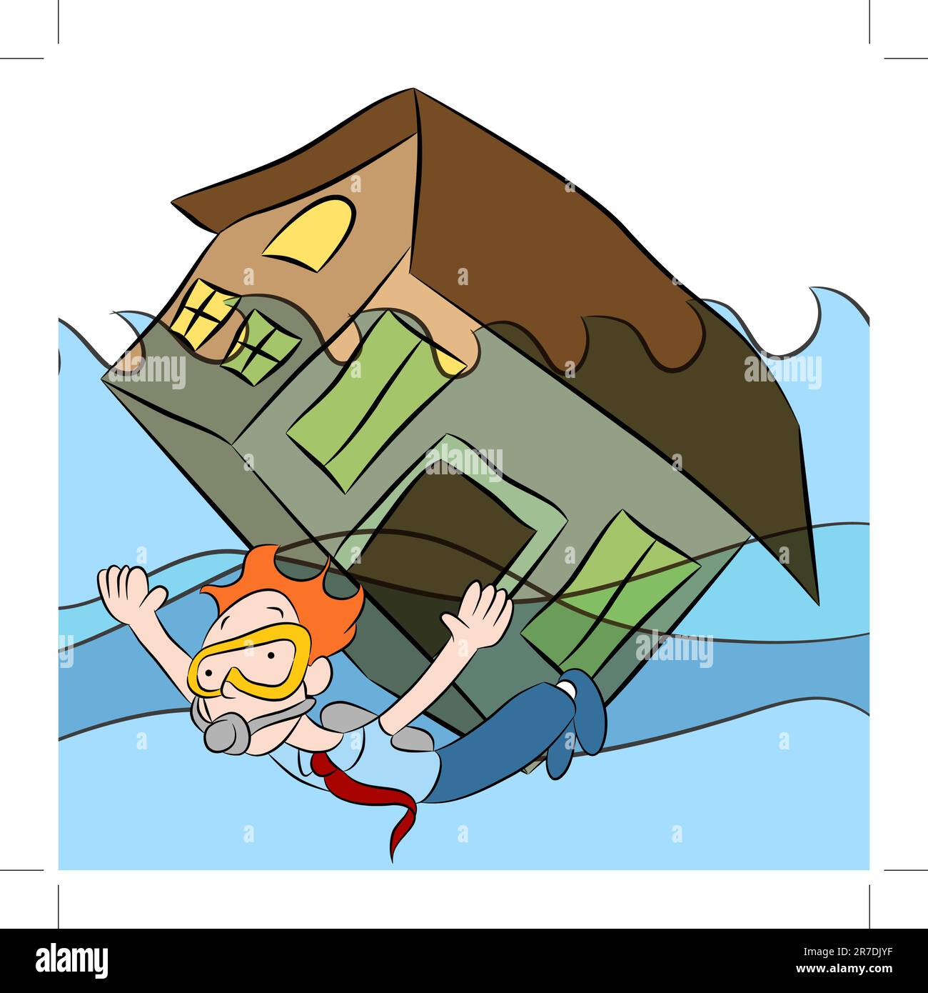 Business man swimming underwater in Stock Vector Images - Alamy