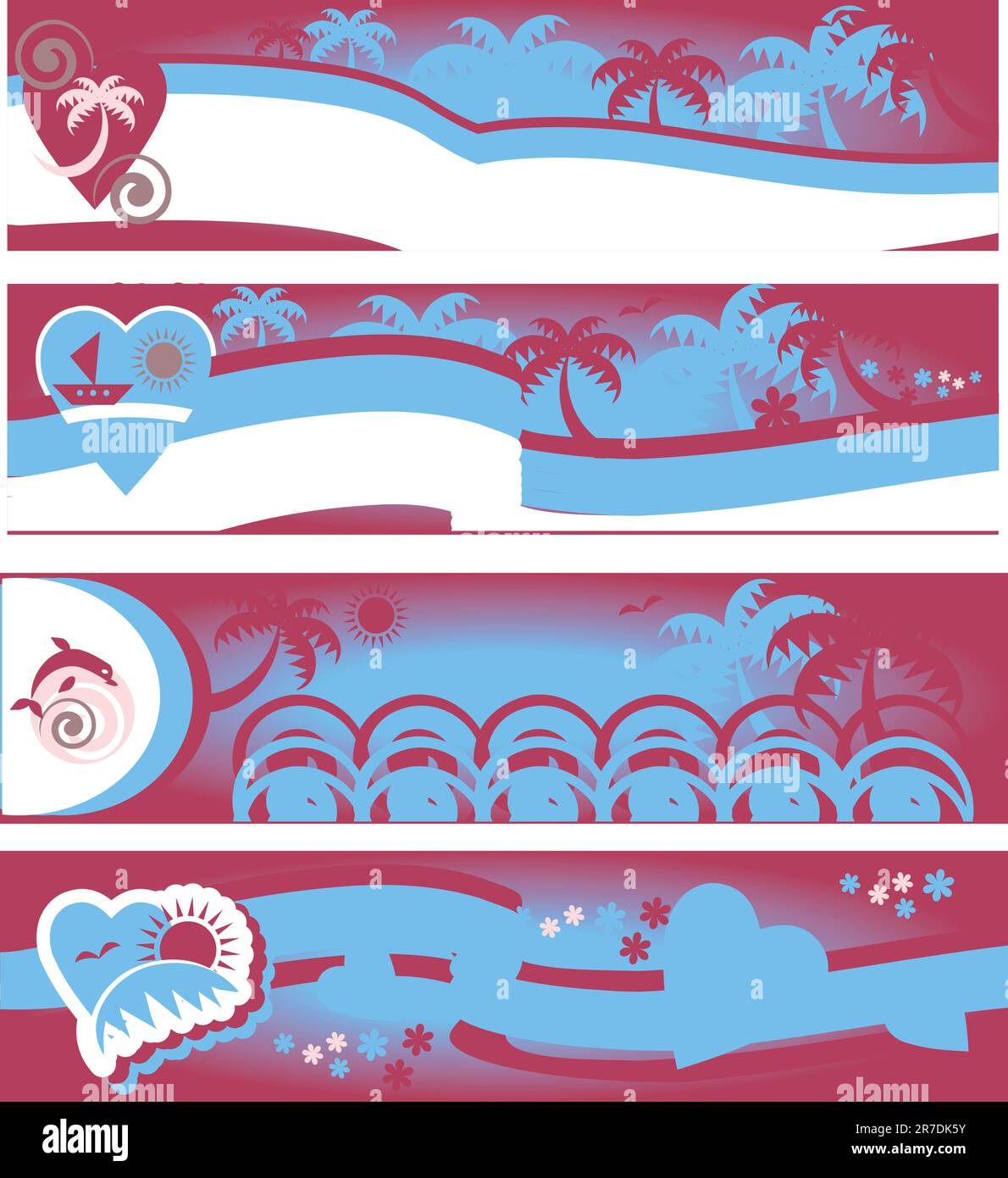 summer beach collection of travel banners Stock Vector Image & Art - Alamy