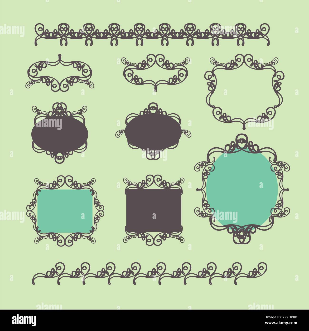 set of design elements in vintage style vectorized Stock Vector Image & Art - Alamy