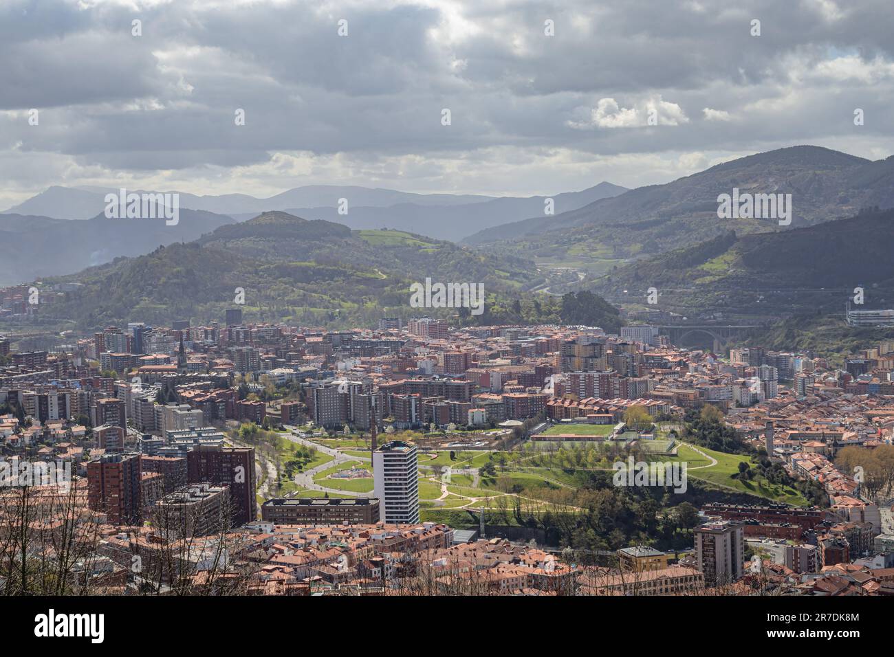 Panorama of Bilbao from the Artxanda viewpoint, cityscape with ...