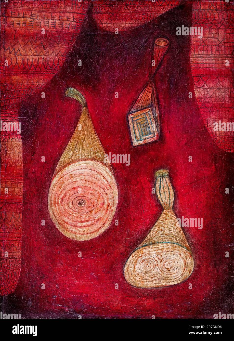 Paul Klee, Omega 5 (Traps), abstract painting in oil and watercolour on ...