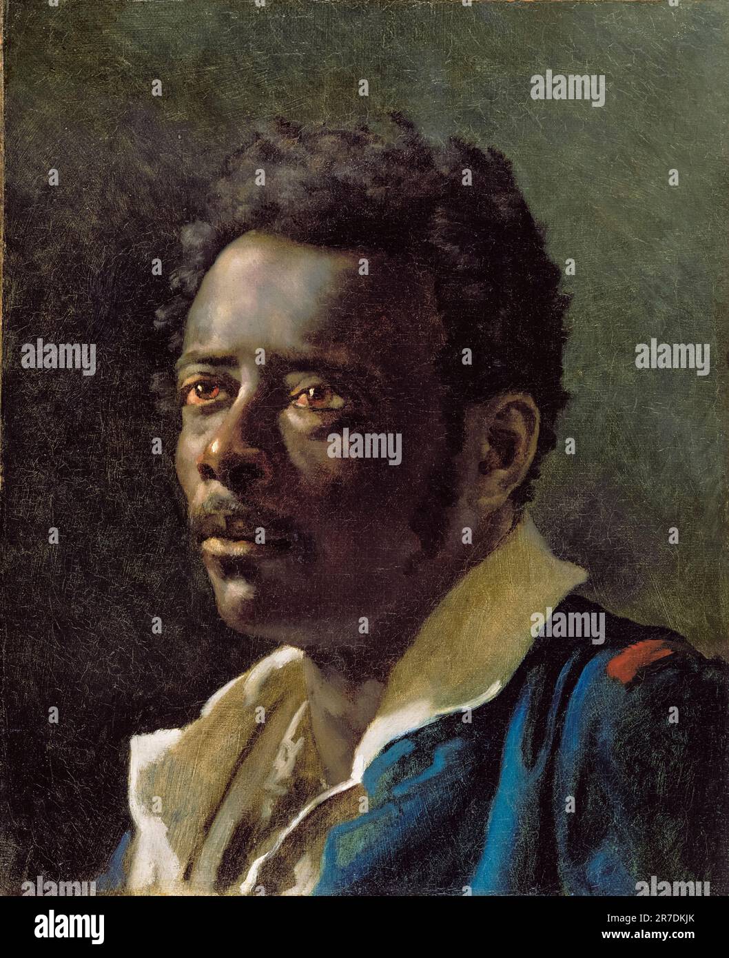 Theodore Gericault, Study of the model Joseph, portrait painting in oil on canvas, 1818-1819 ...