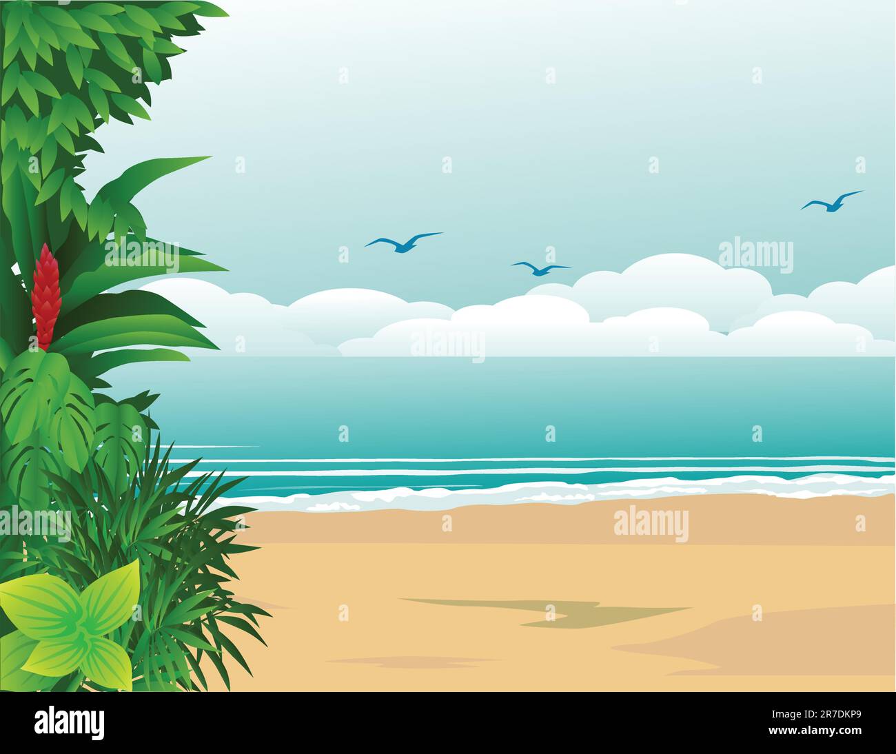 Beautiful beach background white sandy Stock Vector Images - Alamy