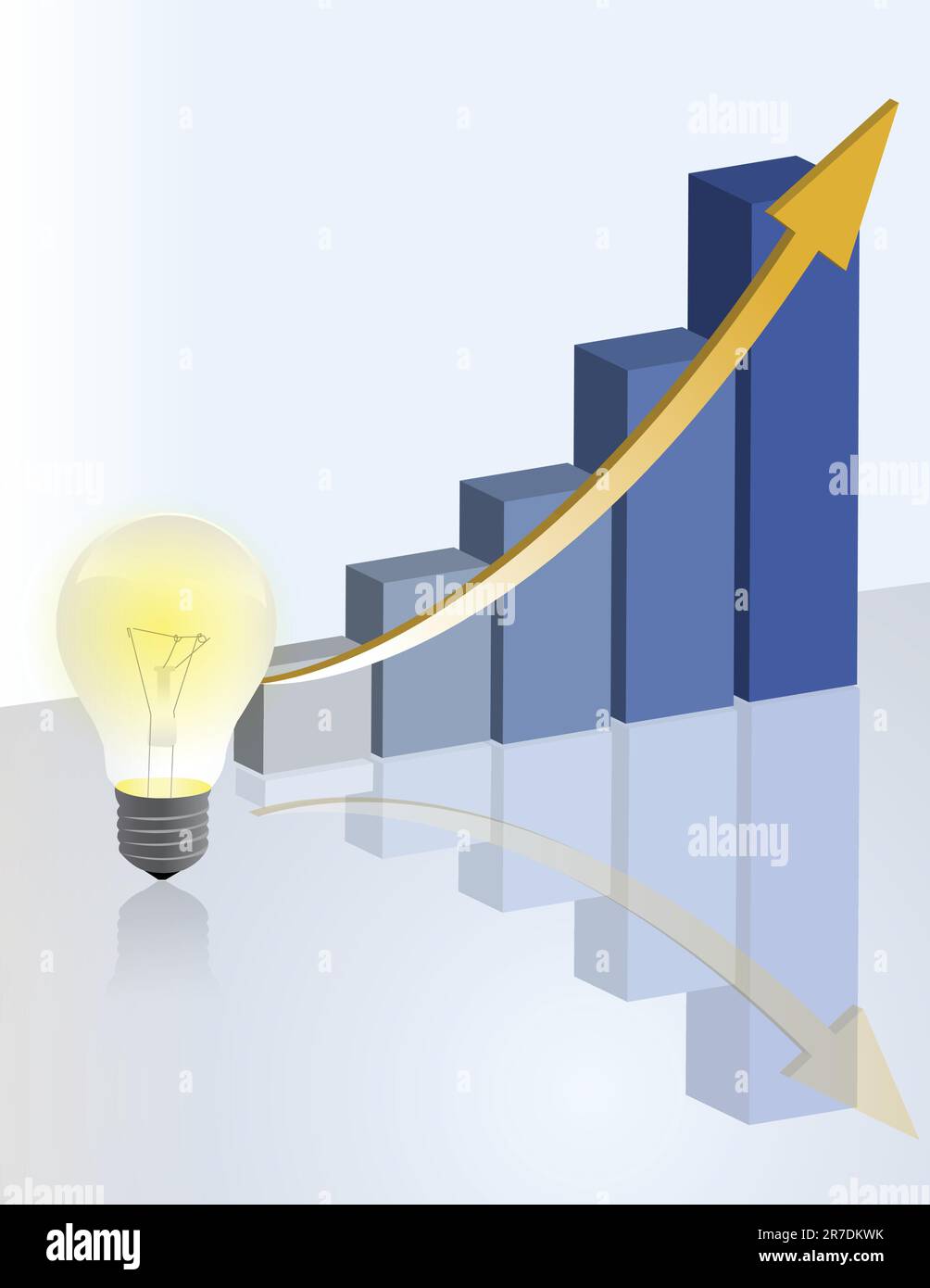 idea light bulb Business graph with world background Stock Vector Image ...