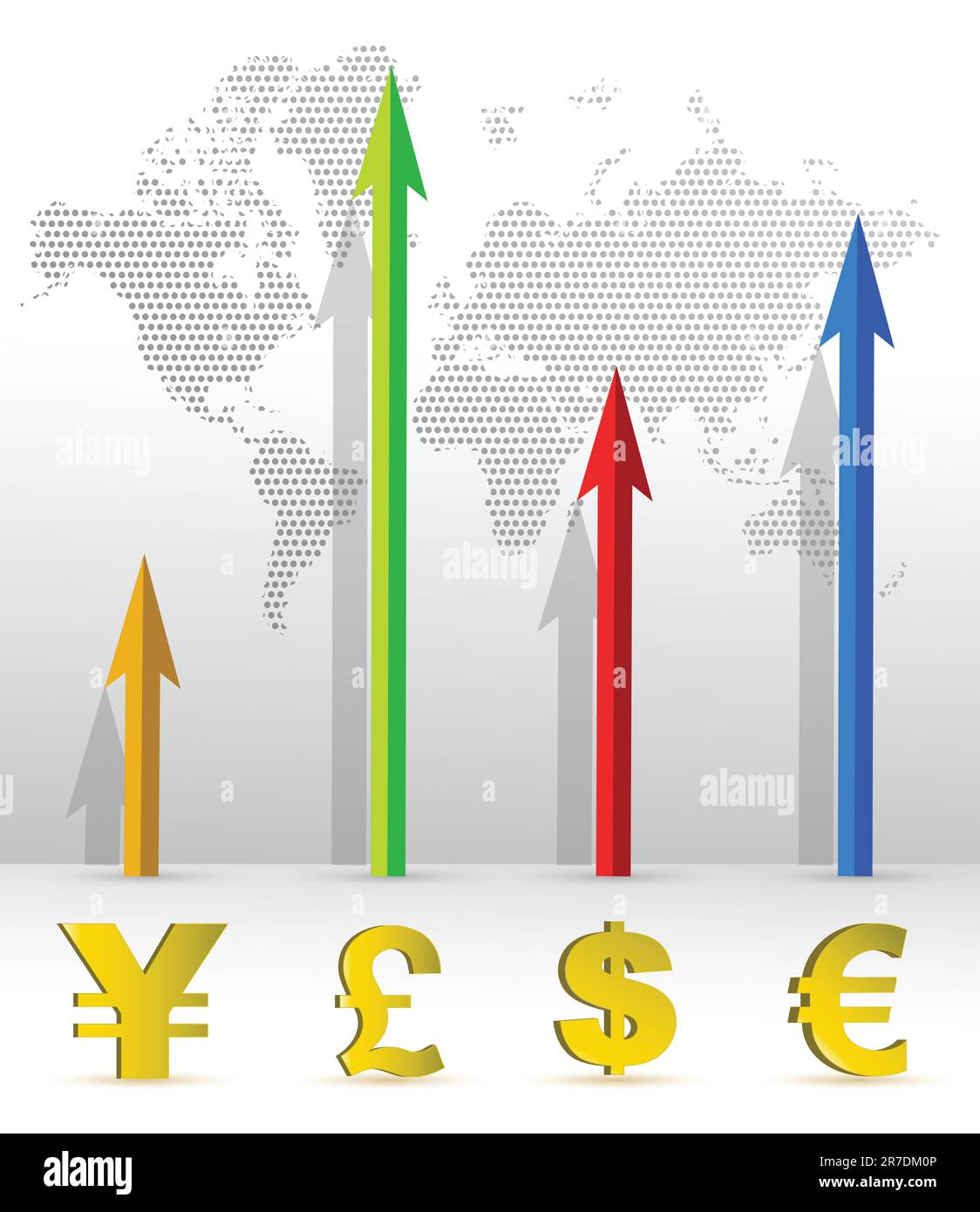 Currency business graph illustration design and world map Stock Vector ...