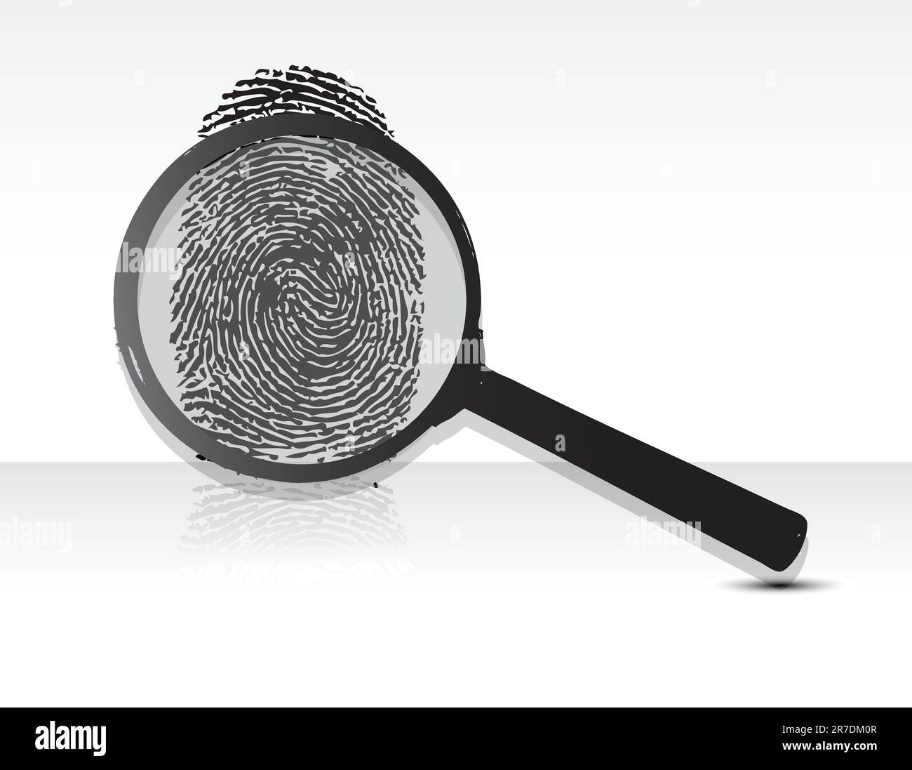 Illustration Of A Magnifying Glass Over A Fingerprint Stock Vector Image And Art Alamy