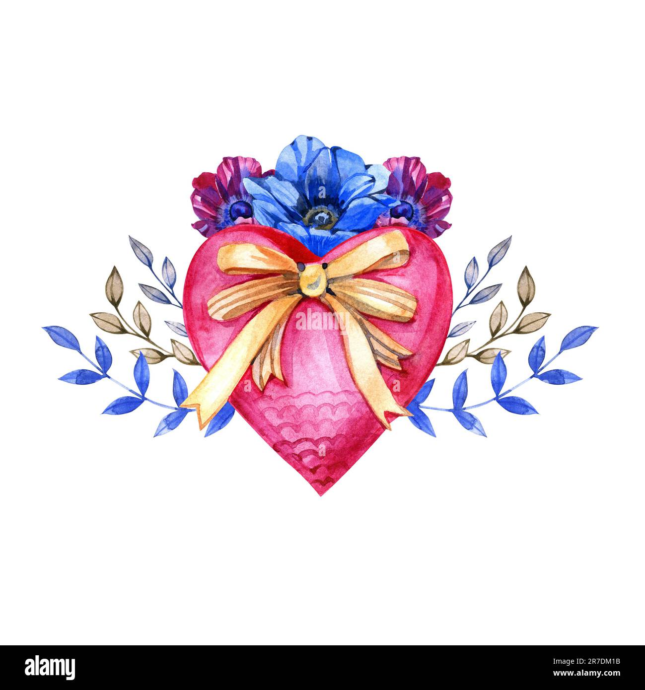 Heart bouquet Watercolor, Flowers Clip art, wedding,heart, bouquets ...