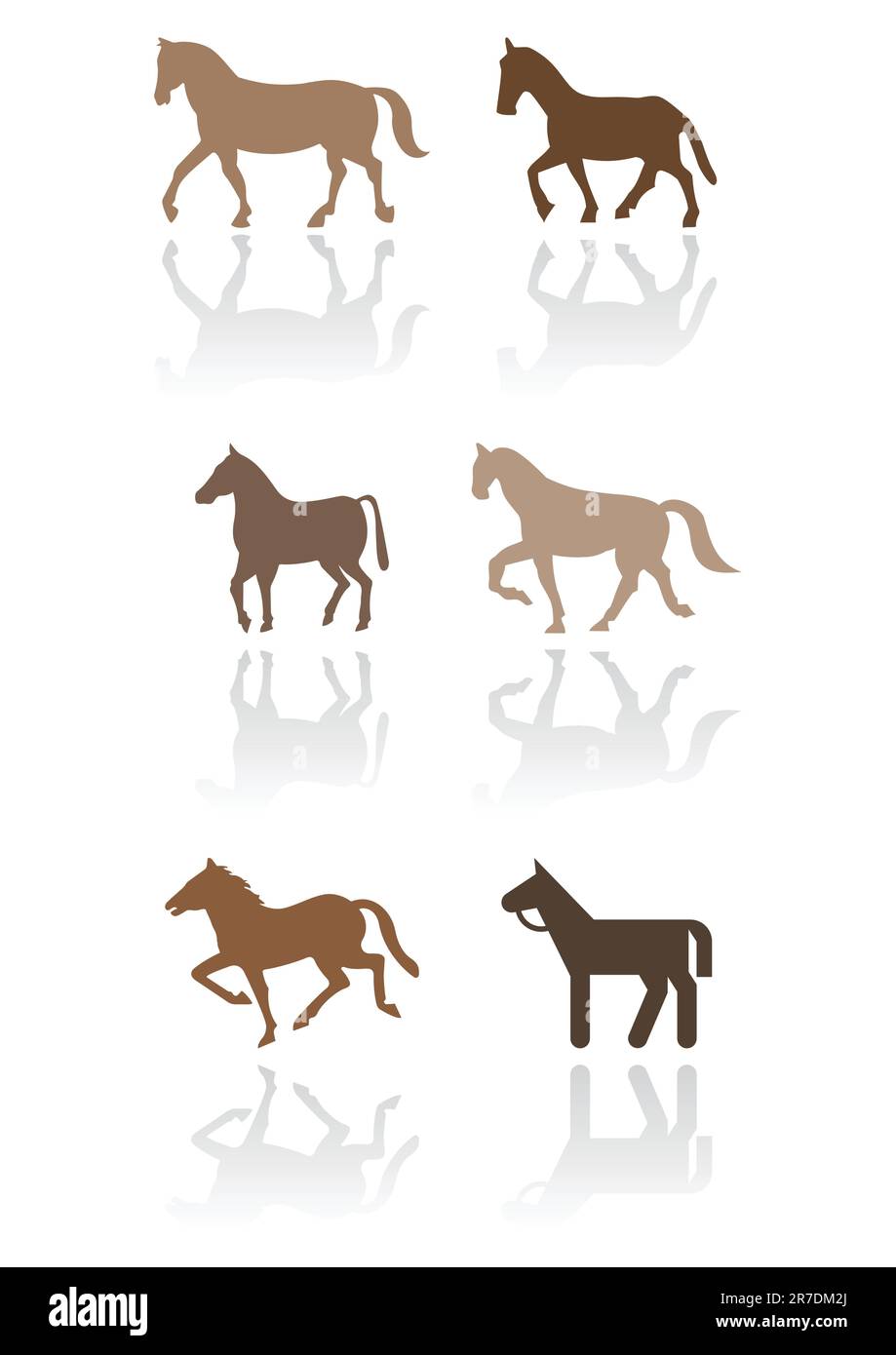 Horse or pony symbol vector illustration set. All vector objects are ...