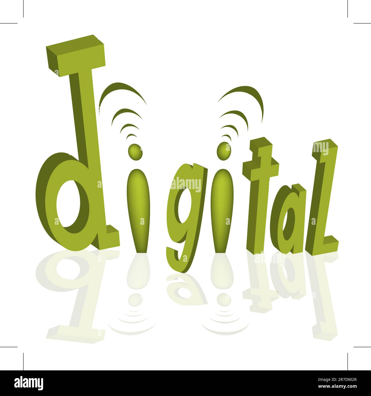 An image of a stylized digital word in 3d letters Stock Vector Image ...
