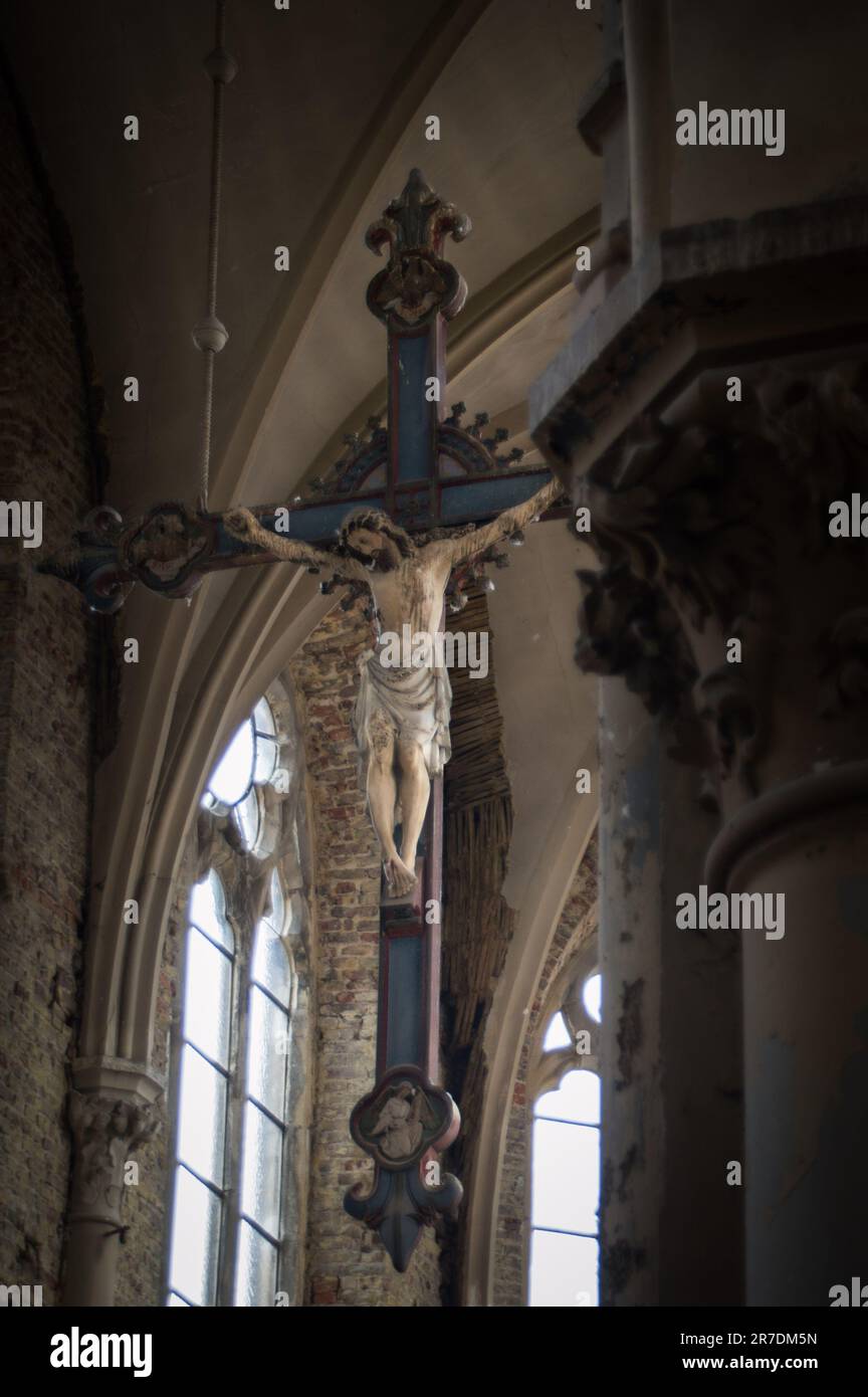 An image of the figure of Jesus Christ on the cross in a religious ...