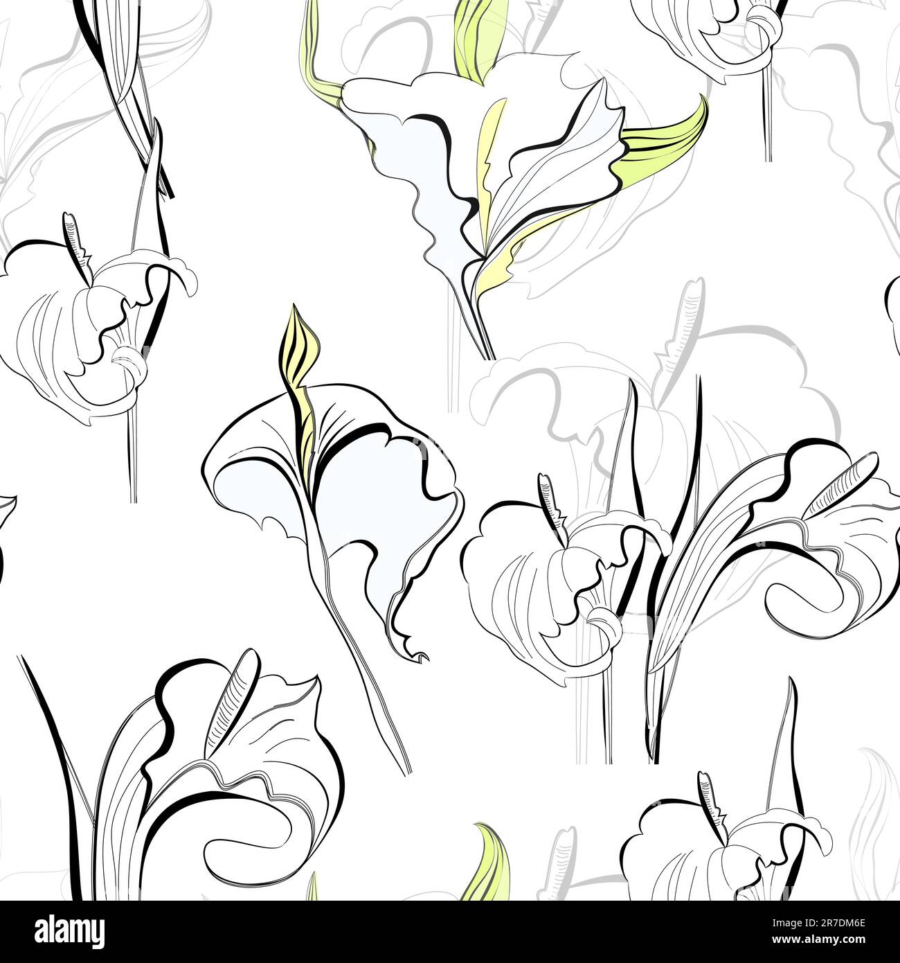 Seamless Background With Calla Lilies Flowers Stock Vector Image And Art Alamy