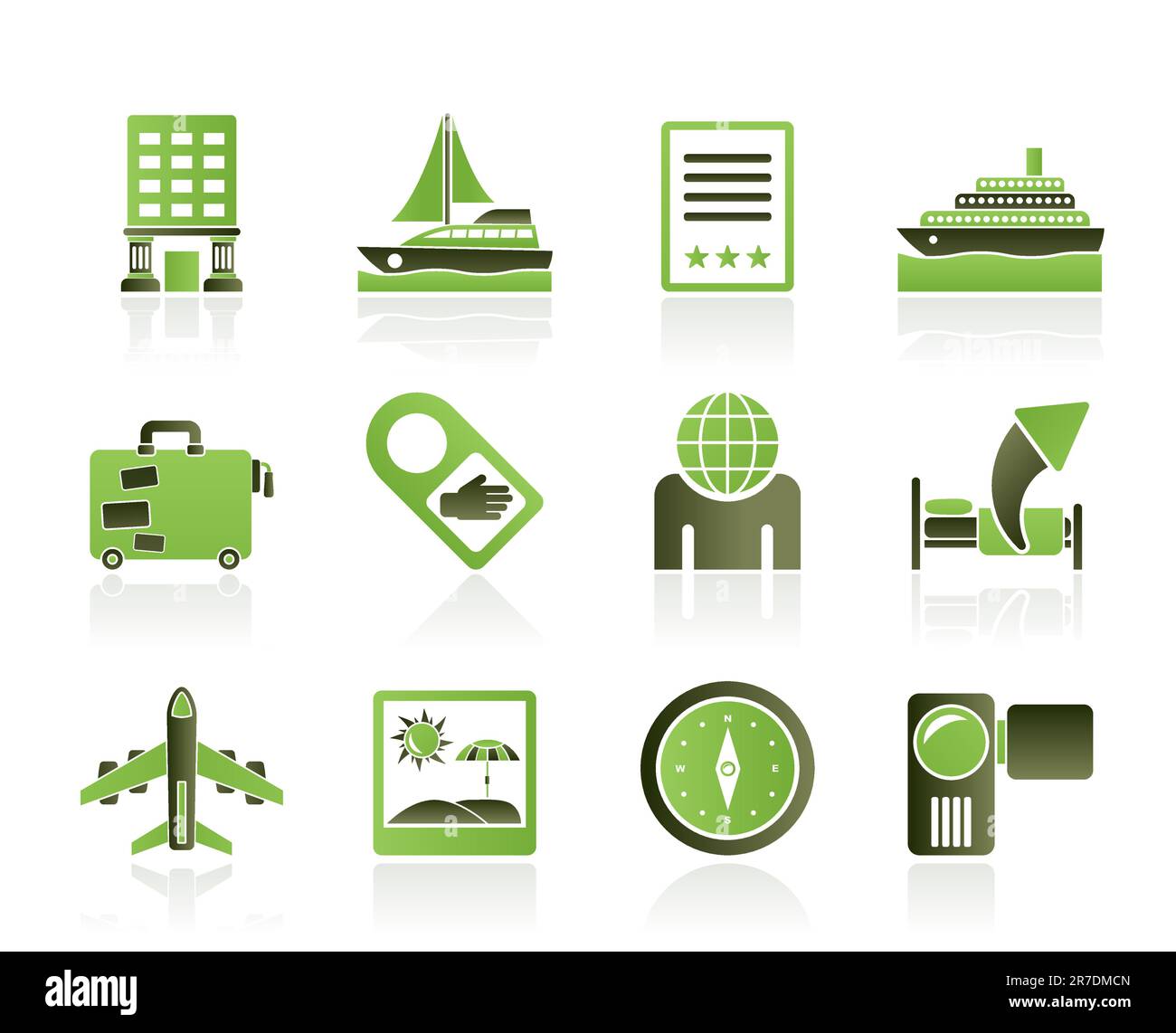 Travel, vacation and holidays icon - vector icon set Stock Vector Image ...