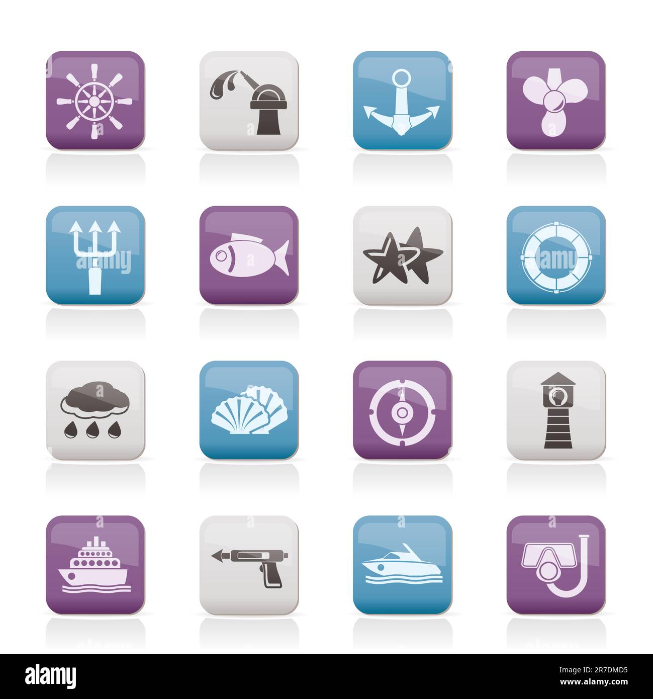 Marine life icons Stock Vector Images - Alamy
