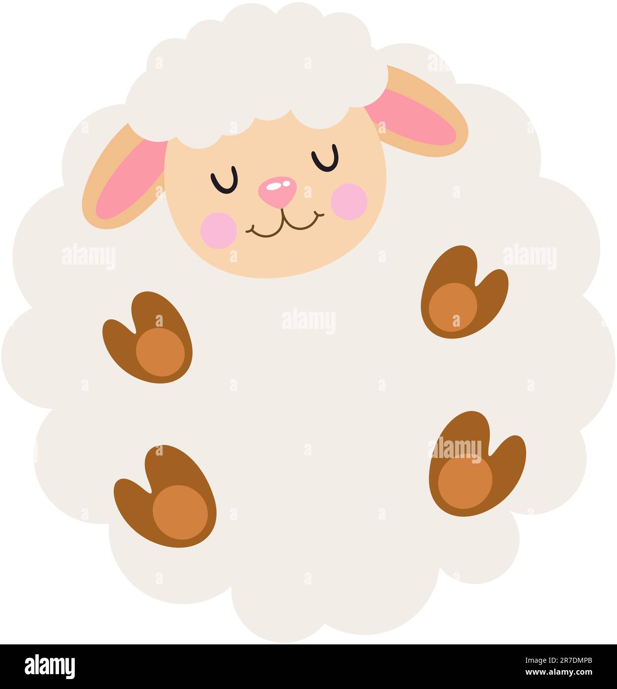 Funny lamb sheep with round body Stock Photo - Alamy