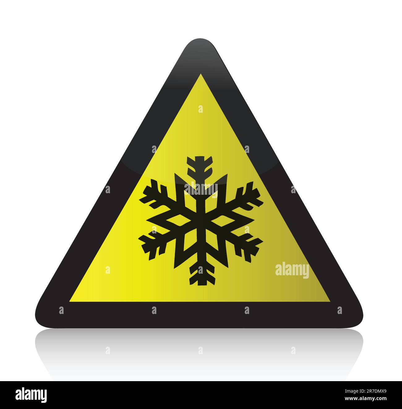 Triangular warning sign with ice Cut Out Stock Images & Pictures - Alamy