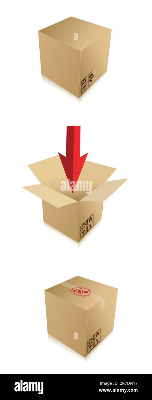 box sequence illustration design over a white background Stock Vector ...