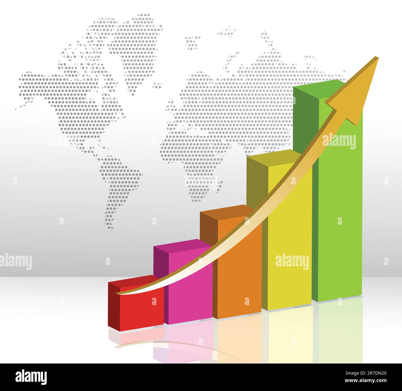 colorful business Bar chart illustration on a white background Stock ...