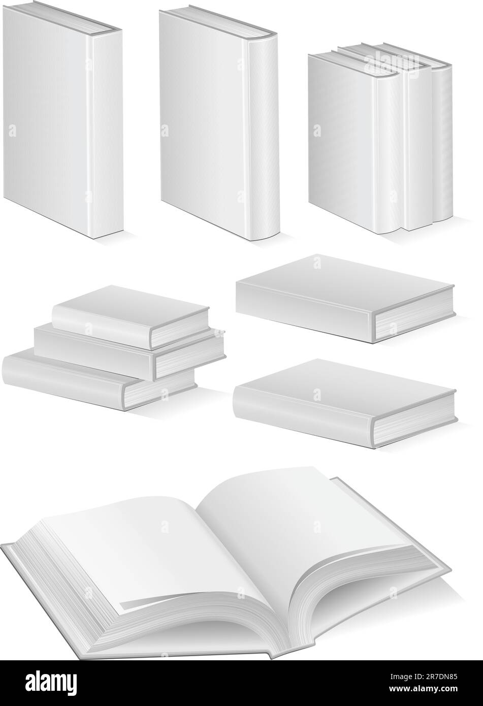 Vector illustration set of blank books with hardcover. All vector ...