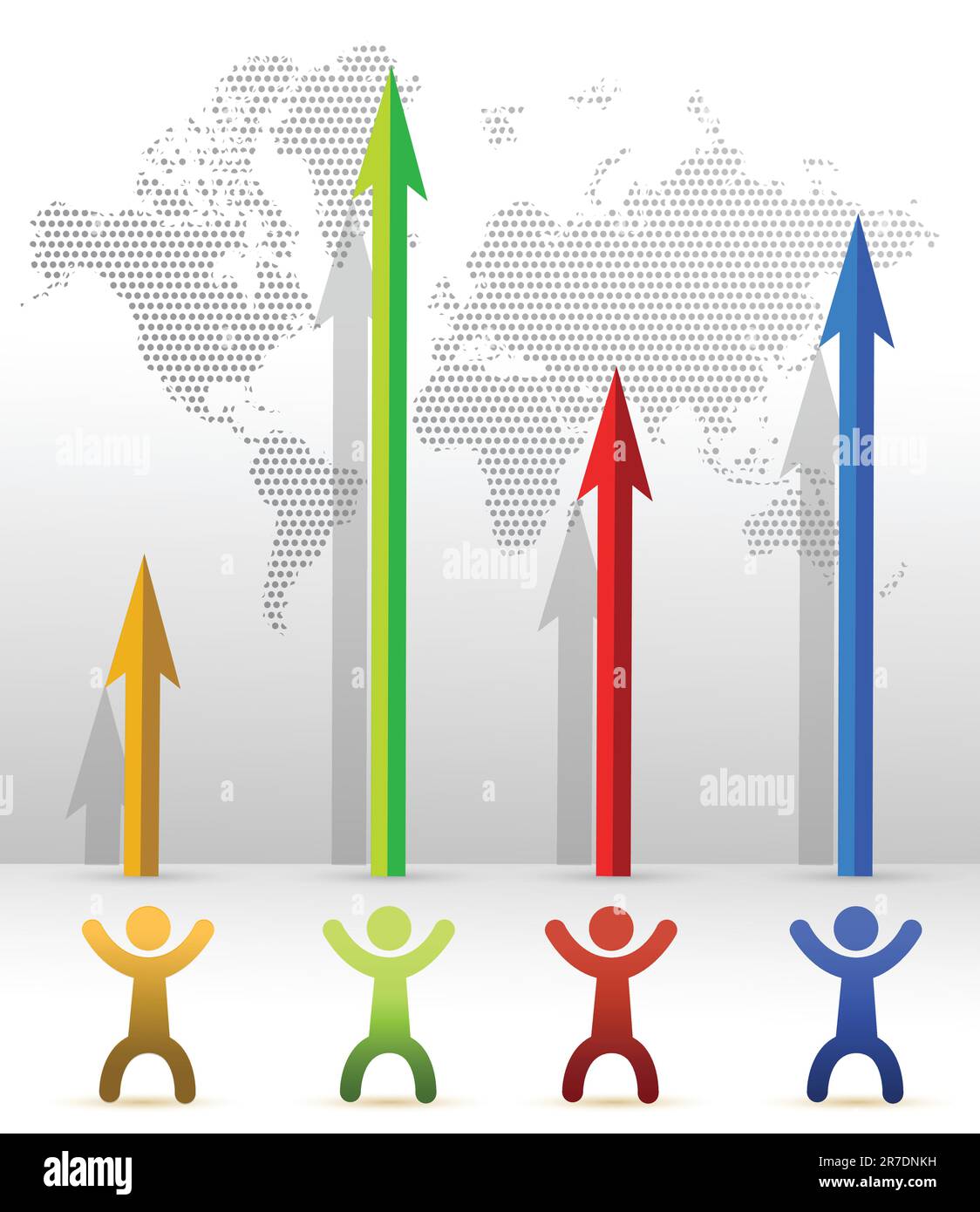 competition arrow illustration design over a dot map background Stock ...