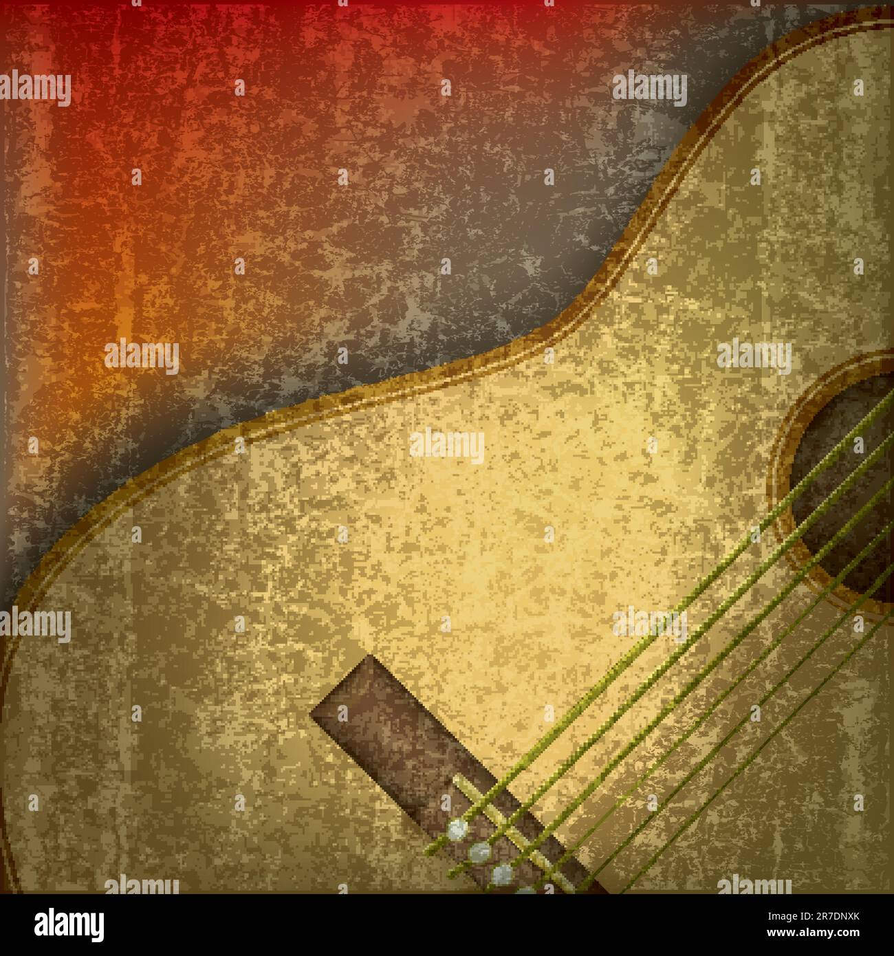 abstract grunge music background with acoustic guitar Stock Vector ...