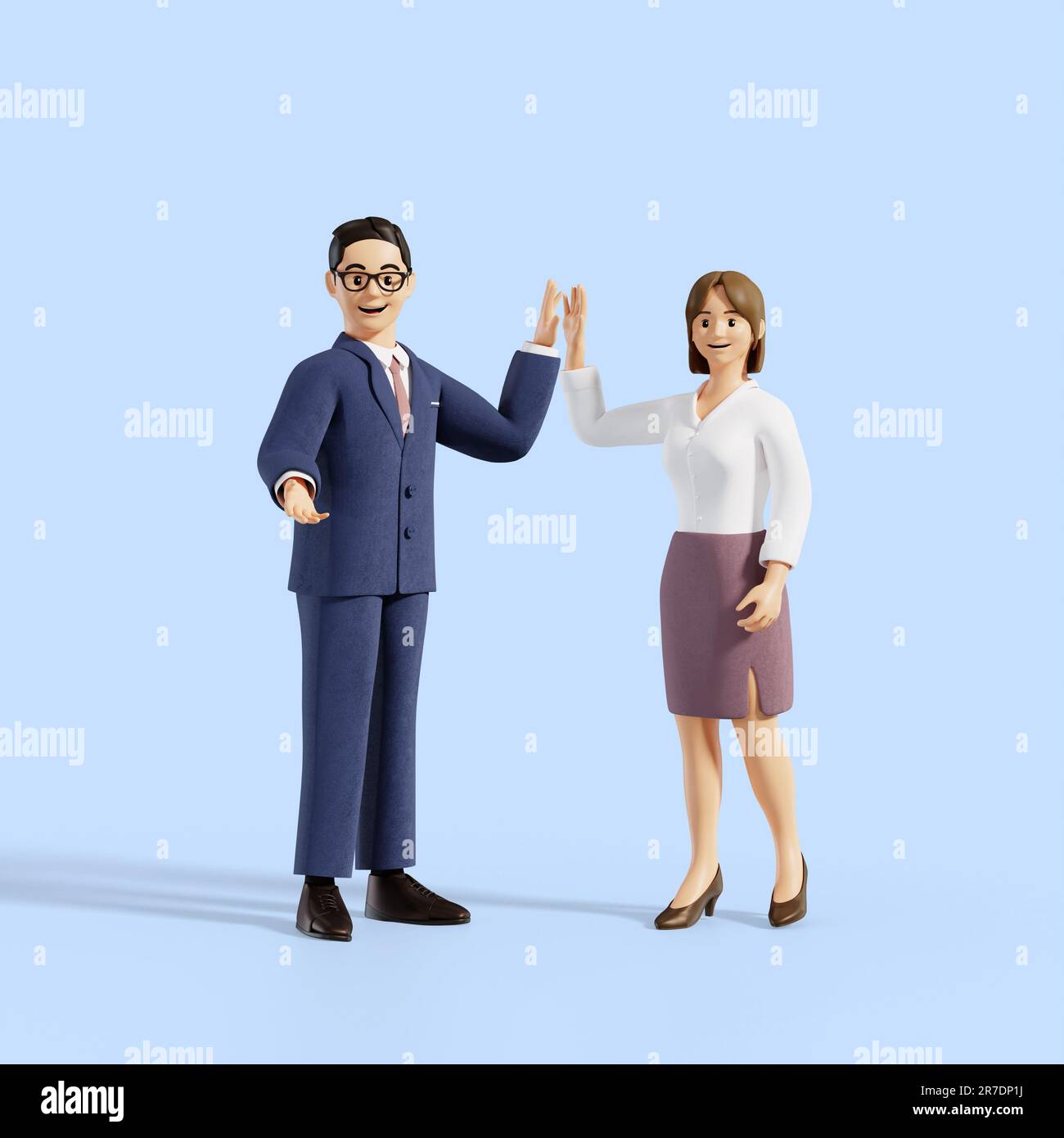 3d business male character, standing with hand motion Stock Photo - Alamy