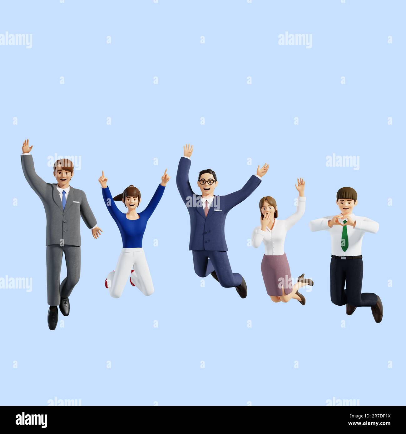 Office workers jumping hi-res stock photography and images - Alamy