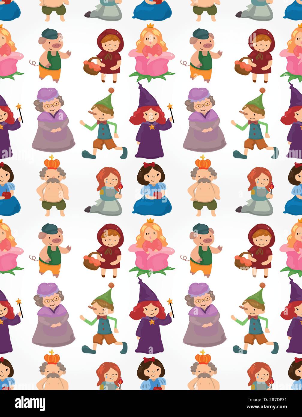 cartoon story people seamless pattern Stock Vector Image & Art - Alamy