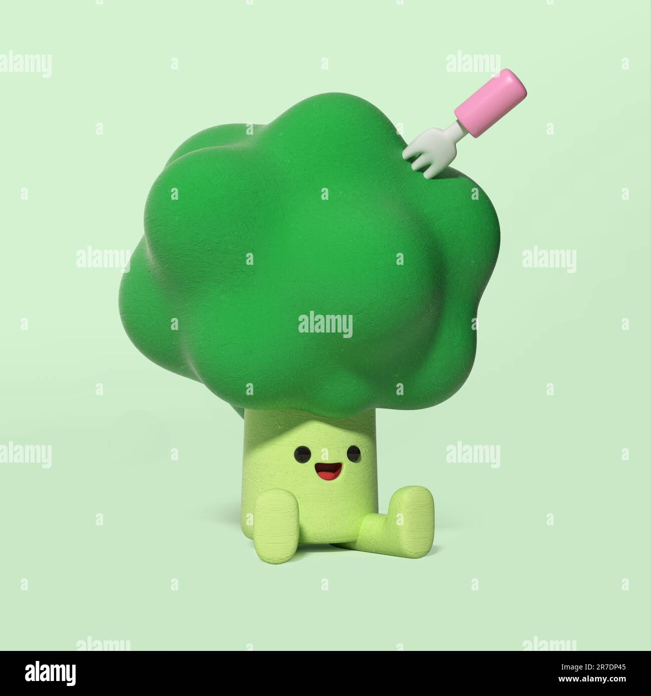 early childhood education 3d character, broccoli Stock Photo - Alamy