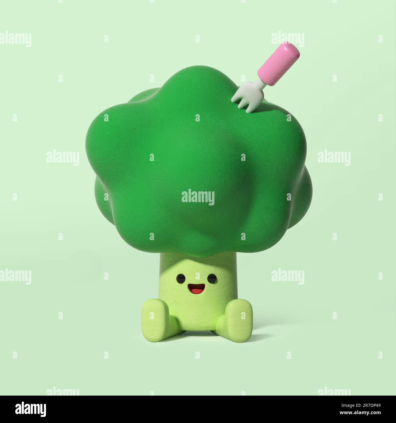 early childhood education 3d character, broccoli Stock Photo - Alamy
