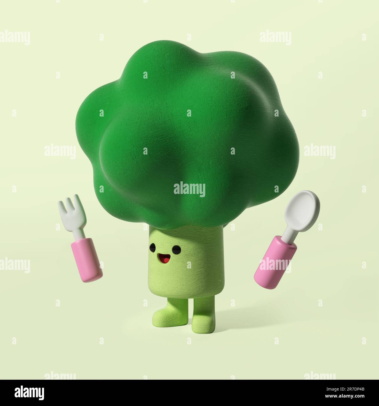 early childhood education 3d character, broccoli Stock Photo - Alamy