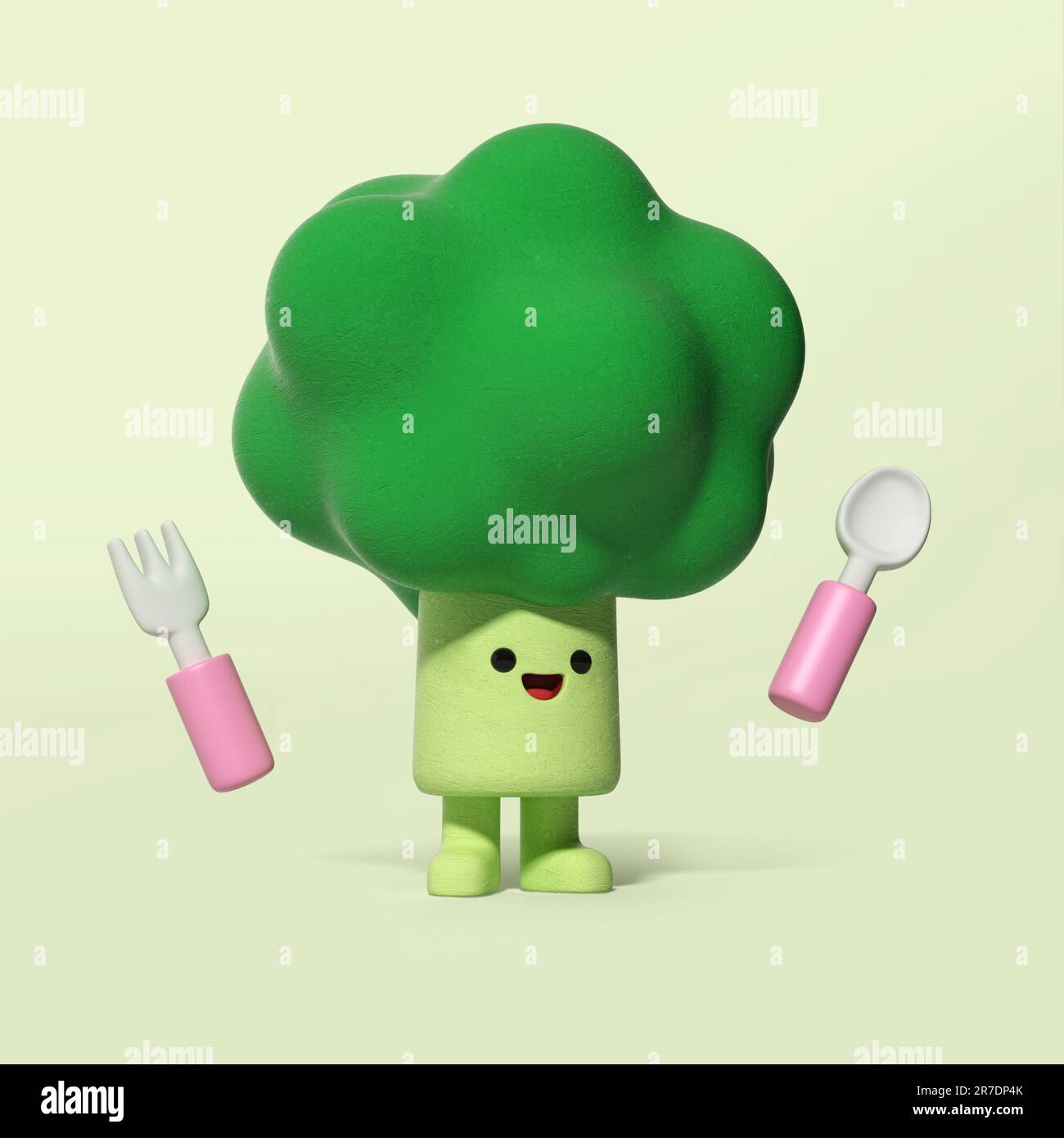 early childhood education 3d character, broccoli Stock Photo - Alamy