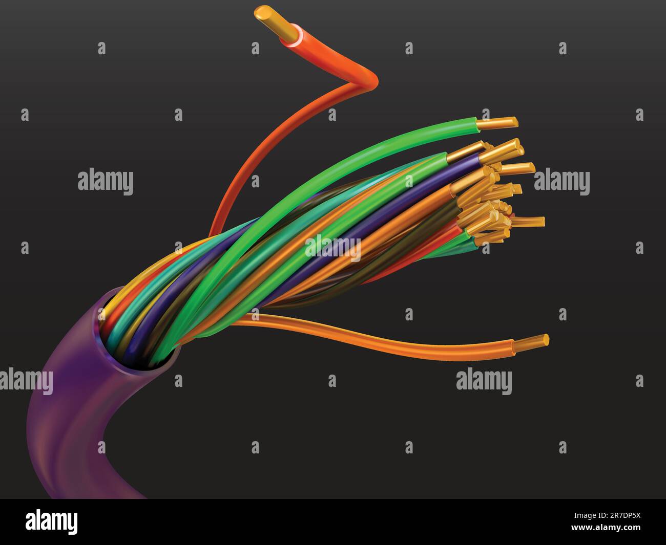 Electric cable from a copper wire in a vector Stock Vector Image & Art ...