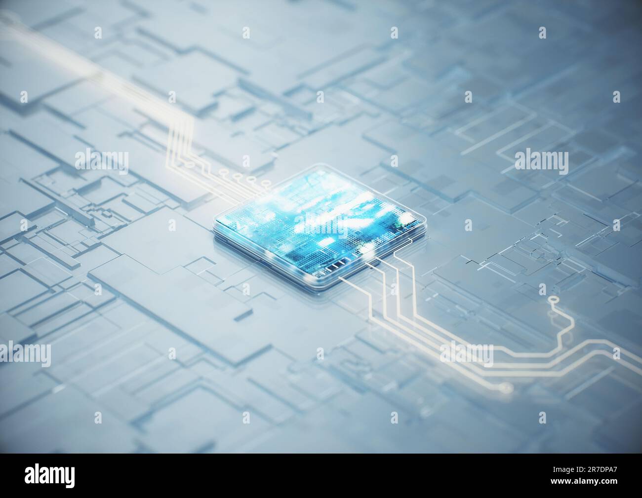 3d graphic rendered AI artificial intelligence chip, server Stock Photo ...