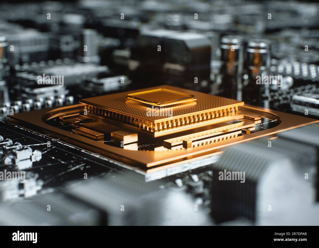3d graphic rendered AI artificial intelligence chip, server Stock Photo ...