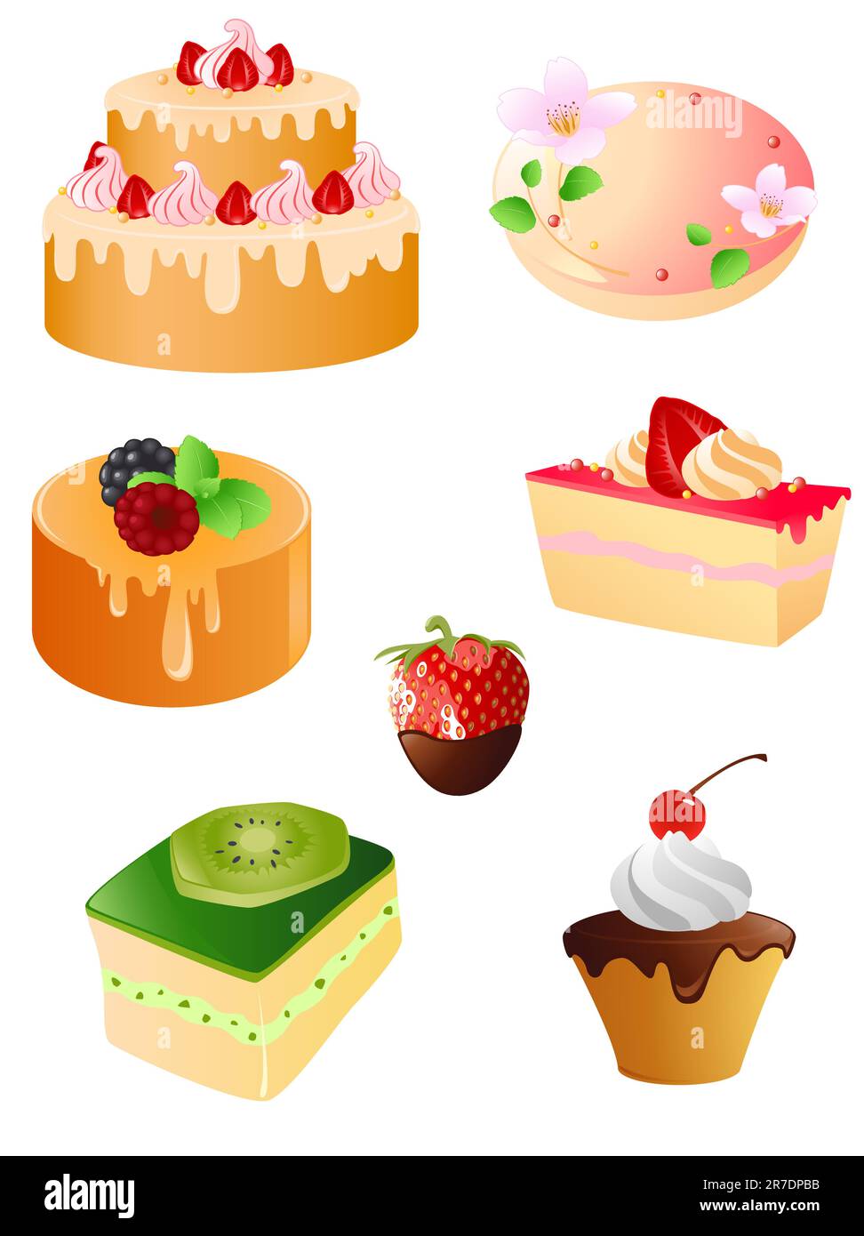 Tasty fruit icons set hi-res stock photography and images - Alamy