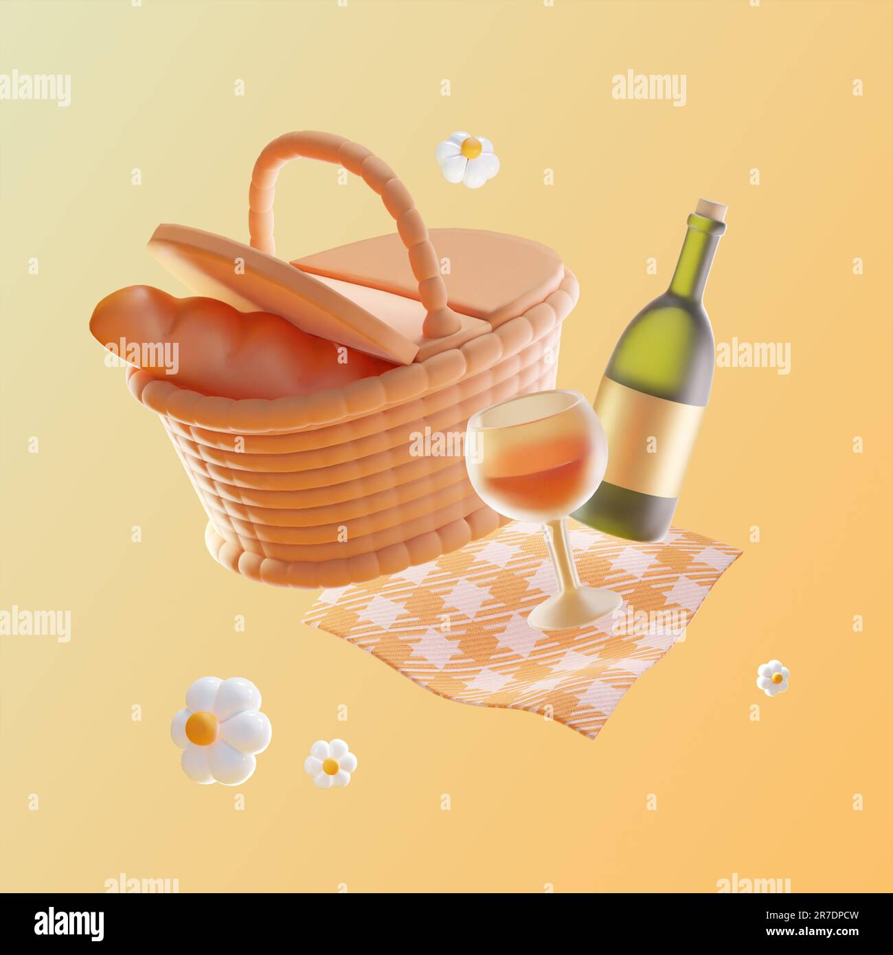 3d shopping object, picnic supplies Stock Photo - Alamy