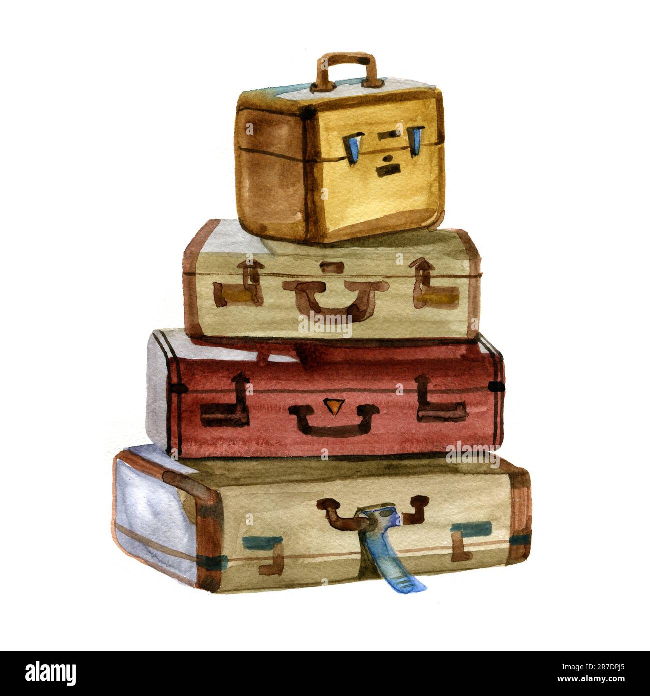 Watercolor suitcase hi-res stock photography and images - Alamy
