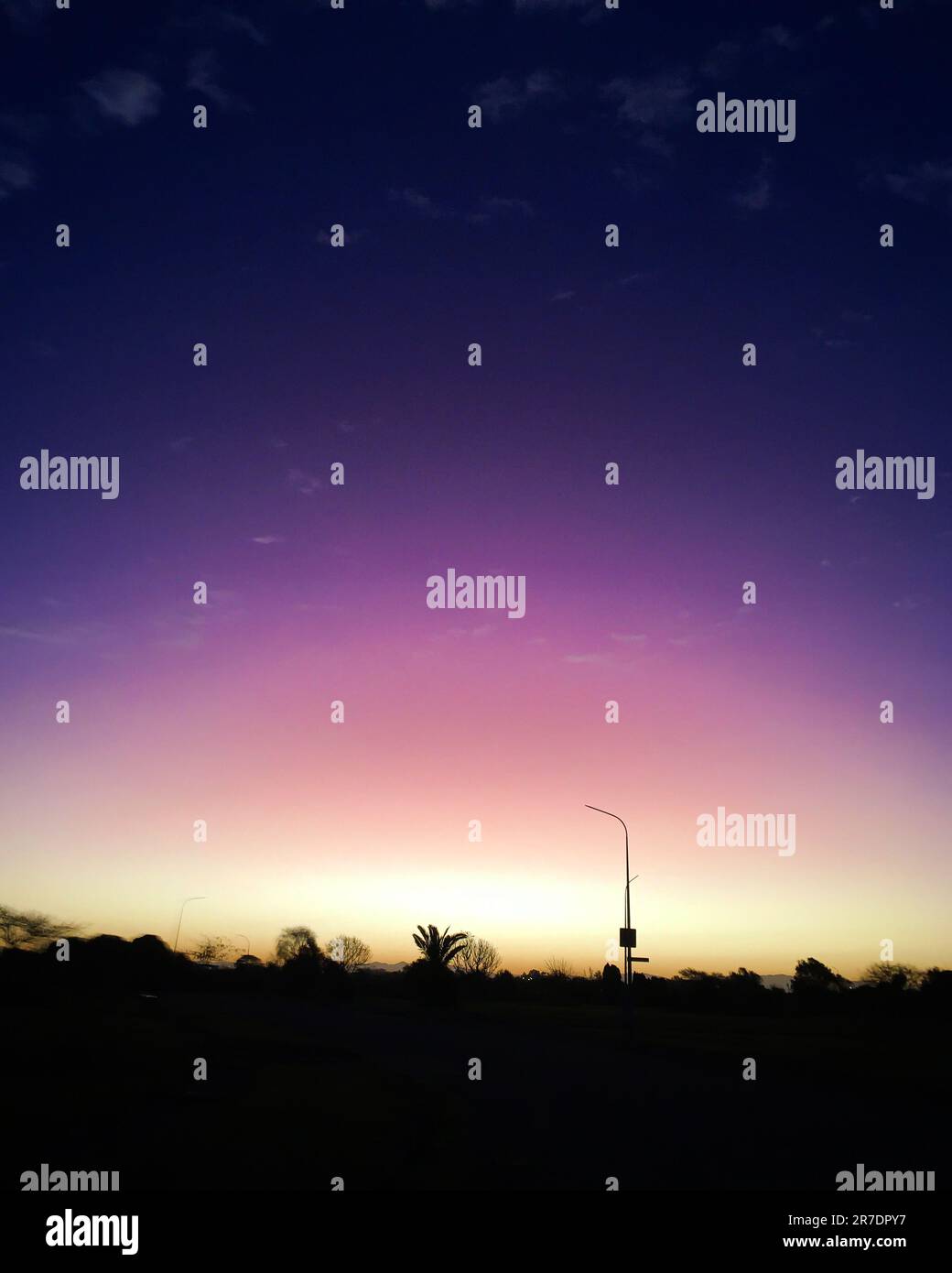 Dusk sunset over Christchurch red zone recreational park area. These ...