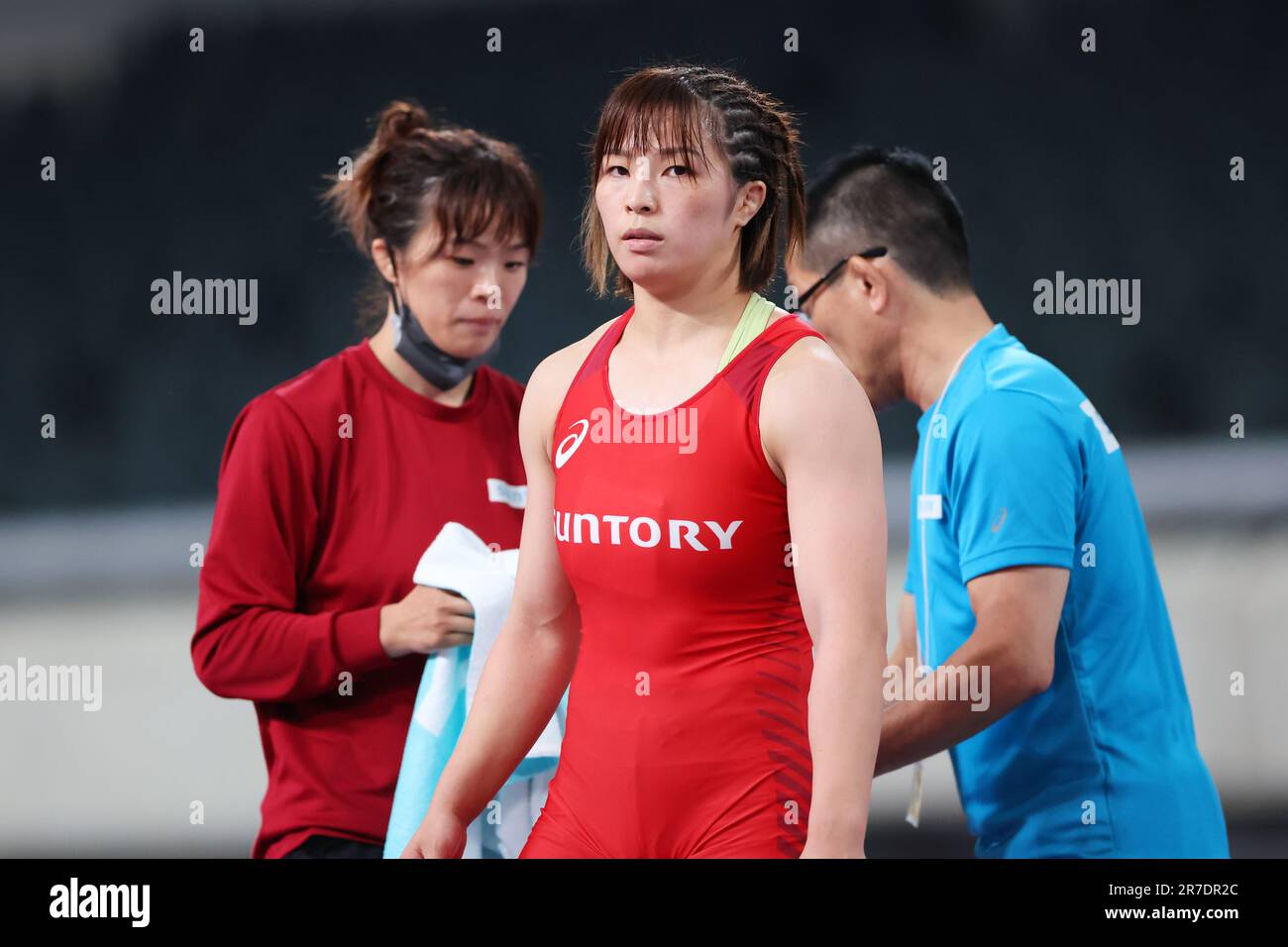 Tokyo, Japan. 15th June, 2023. (L to R) Risako Kinjo, Yukako Kawai Wrestling : Meiji Cup All ...