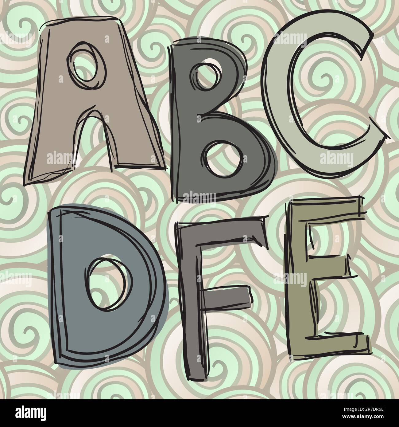 vector abcdef doodle letters on seamless background Stock Vector Image & Art - Alamy