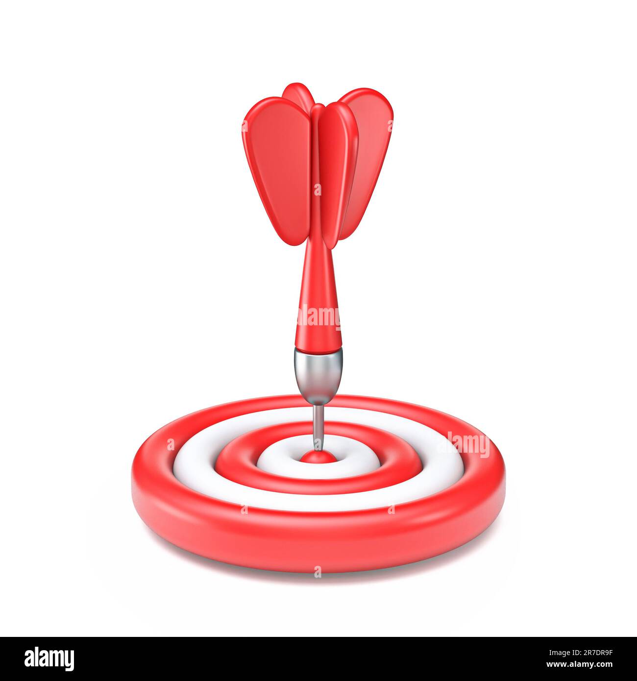 Red cartoon dart target Vertical 3D rendering illustration isolated on ...