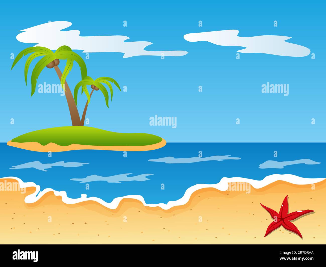 Vector picture with beach and sea Stock Vector Image & Art - Alamy