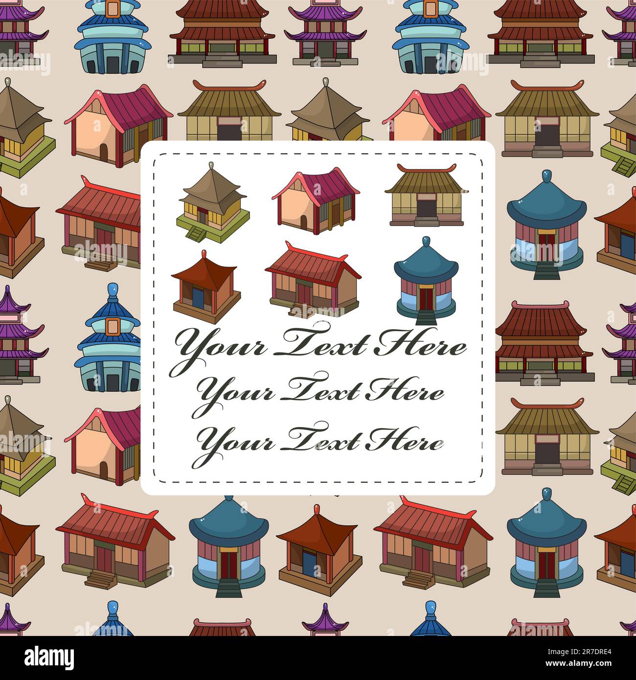 cartoon Chinese house seamless pattern Stock Vector Image & Art - Alamy