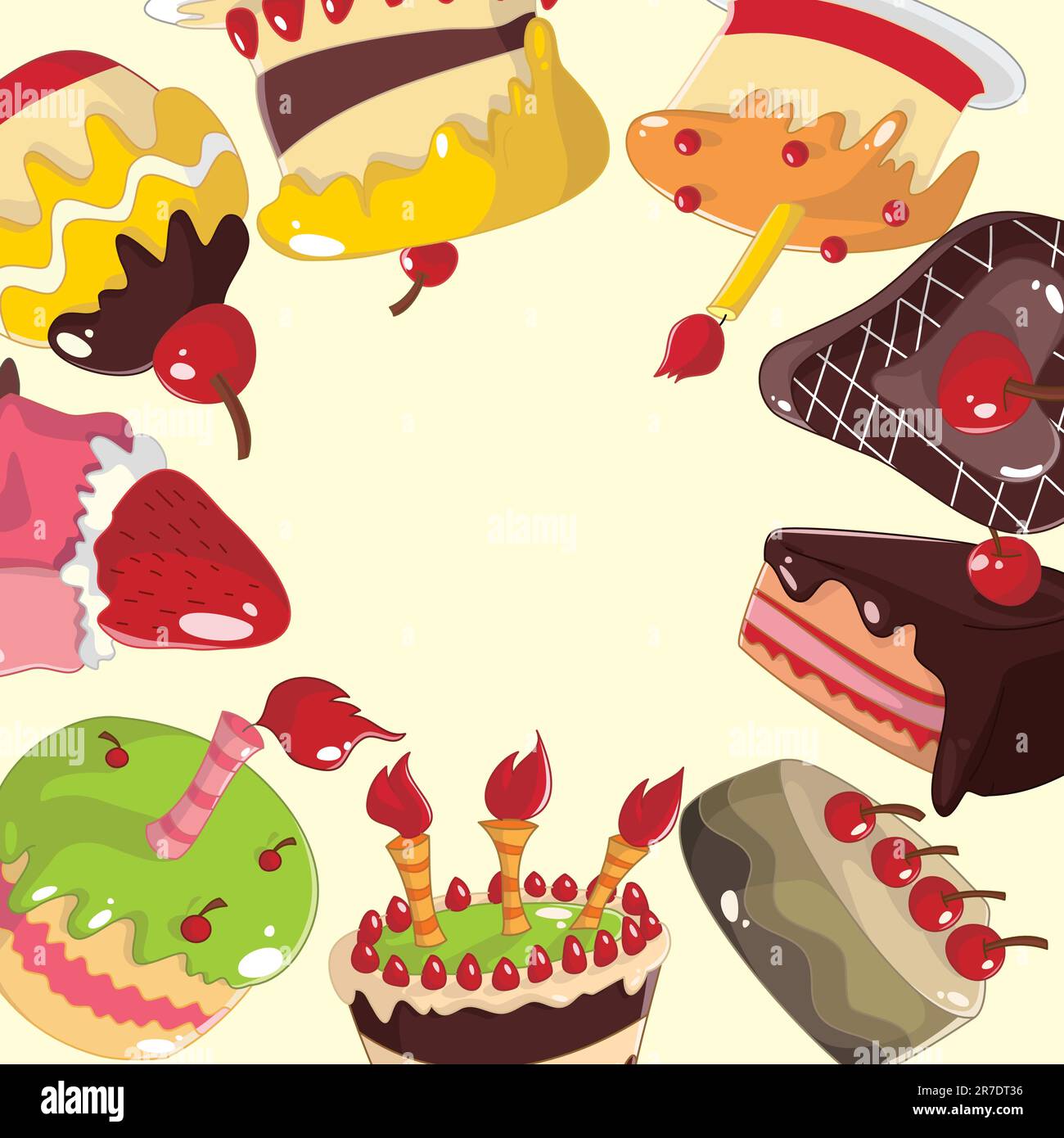 cute cartoon cake card Stock Vector Image & Art - Alamy