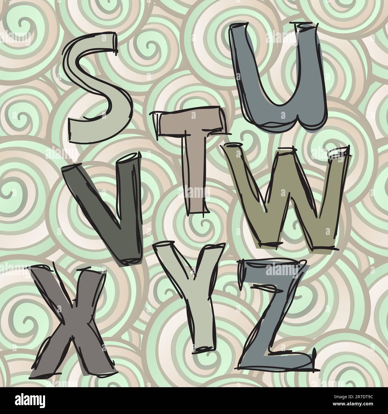 Doodle letters Stock Vector Images - Alamy