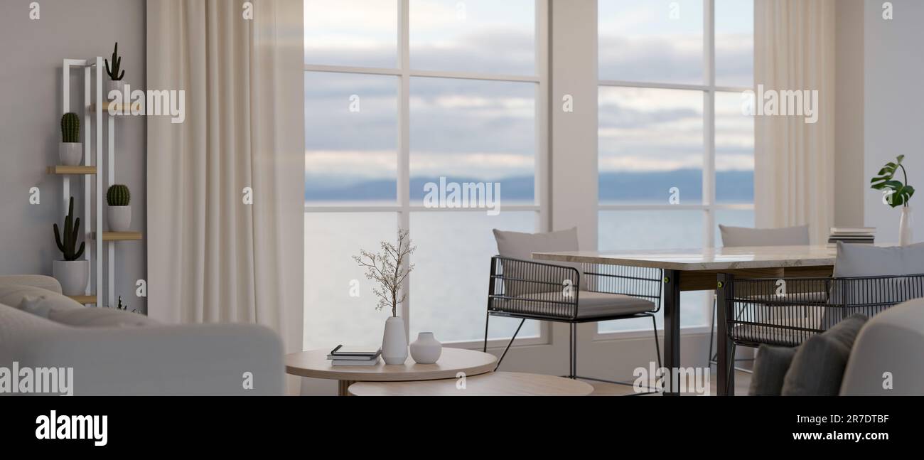 Interior design of a modern contemporary bright living room with ...