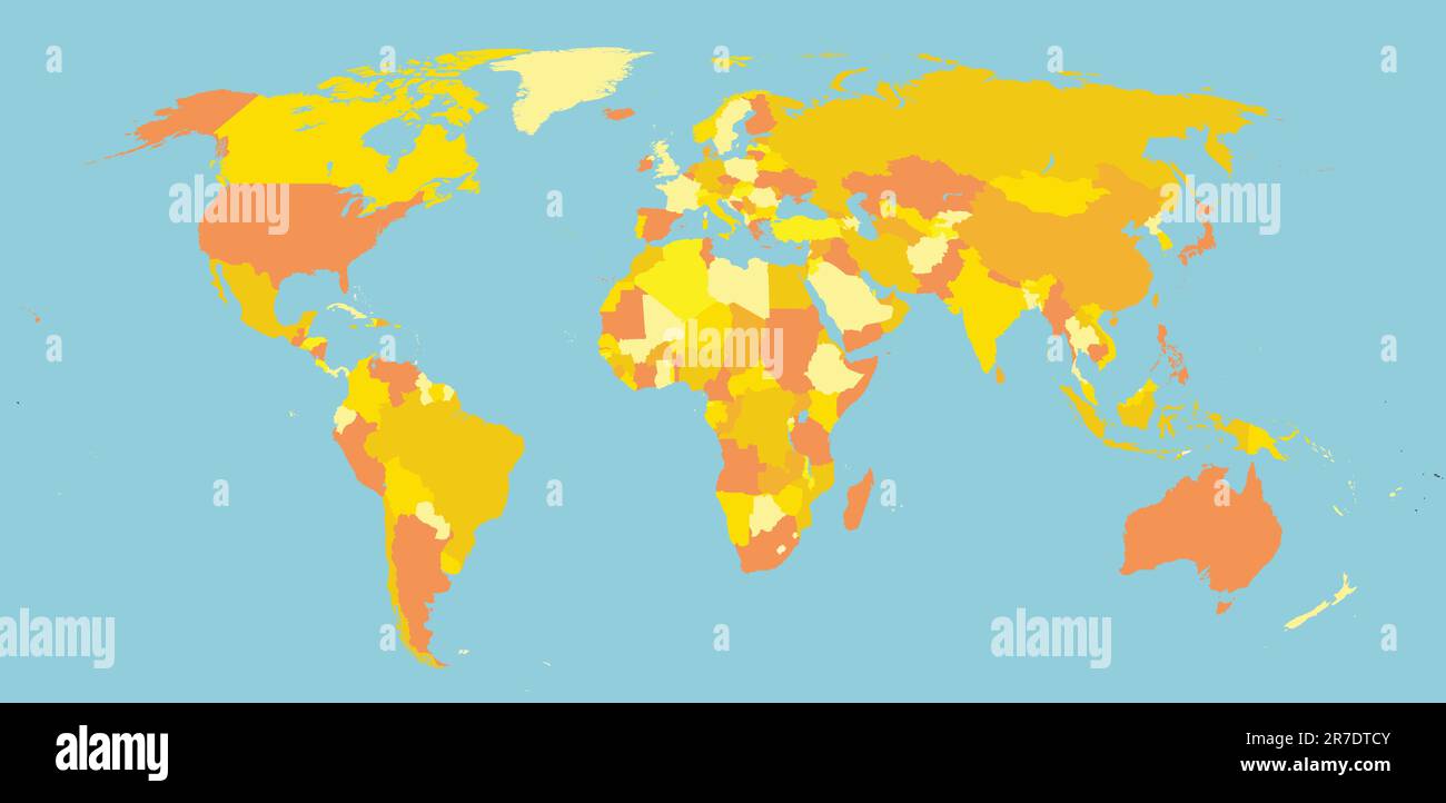 political map of world with country territories in different colors ...