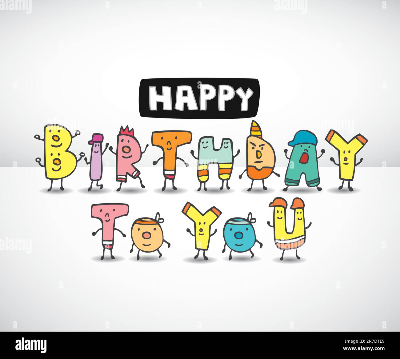 cartoon Letters Birthday card Stock Vector Image & Art - Alamy
