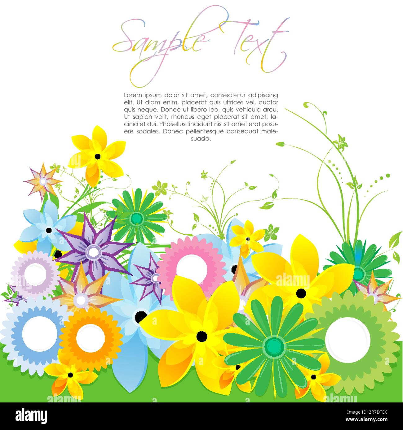 illustration of colorful floral card Stock Vector Image & Art - Alamy